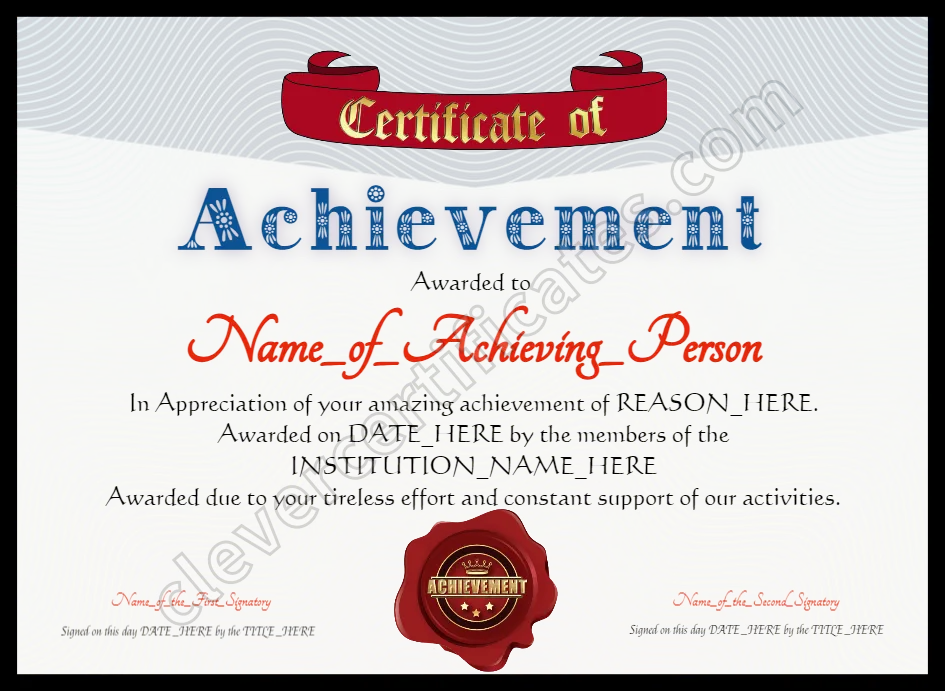 Achievement Award Banner - Editable Awards, Business & Office Template