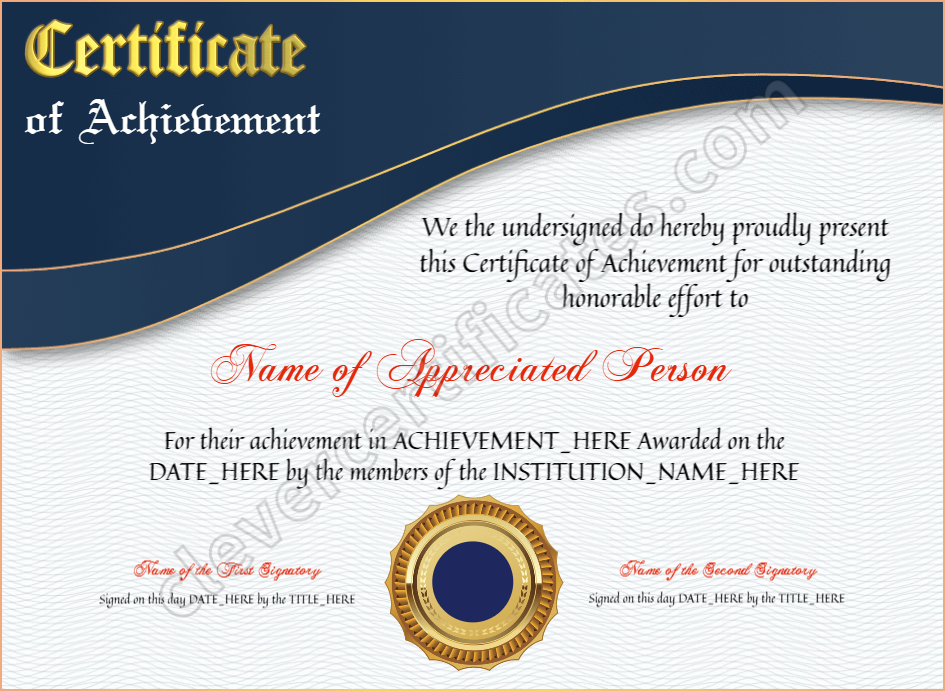 Achievement Certificate Modern | Editable Awards, Business & Office ...
