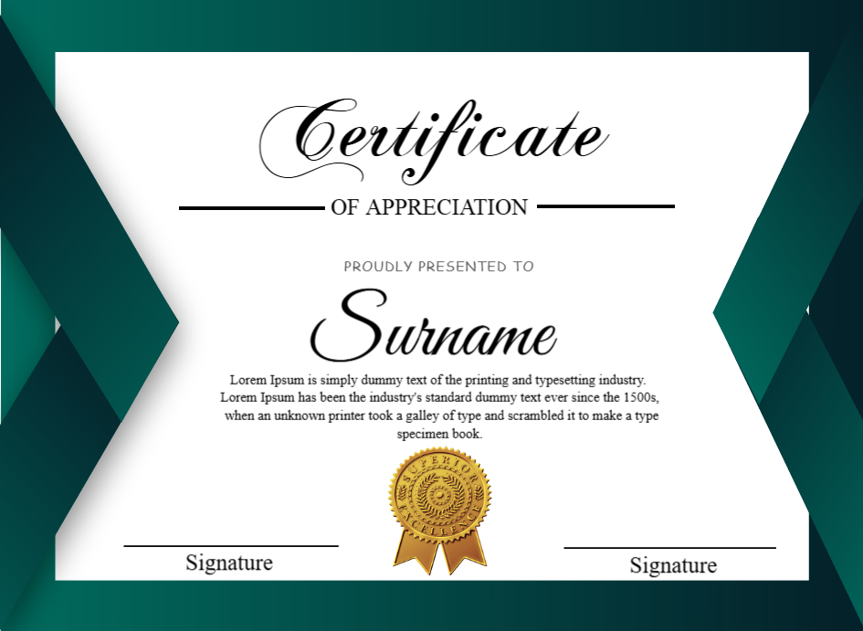 Certificate Design - Editable Appreciation Certificate Template | Clev