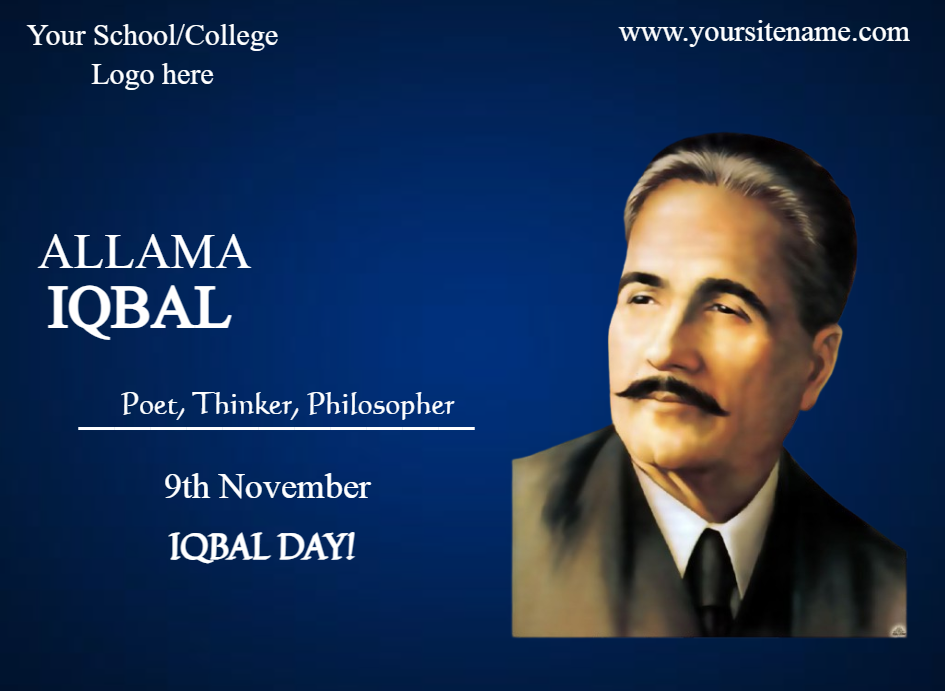 Editable Allama Iqbal Day Facebook Post - Editable Facebook Posts Temp