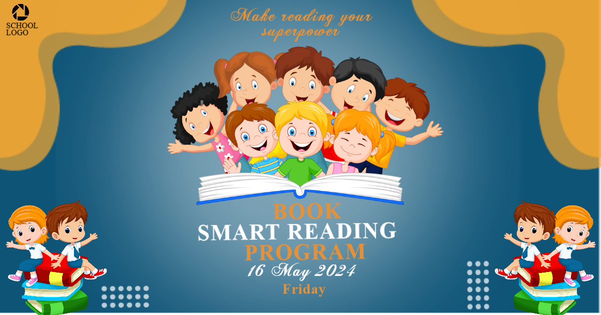 Editable School Book Smart Reading Facebook Post