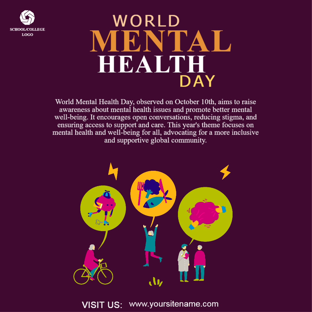 EDITABLE WORLD MENTAL HEALTH DAY INSTAGRAM POST - Editable Facebook Po