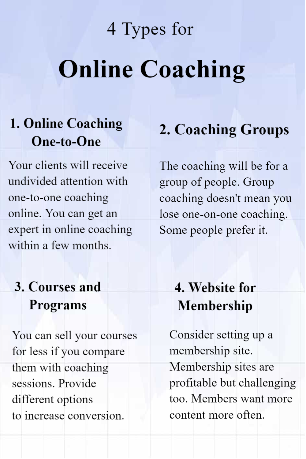 Lavender 4 Types Of Online Coaching Pinterest Pin | Editable Pinterest ...