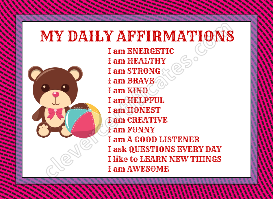 My Daily Affirmations - Editable Teachers - School - Children Template