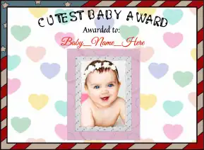 Cutest Baby Award | Editable Baby – Clever Certificates