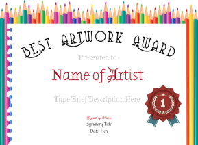 Best Artwork Award | Editable Awards, Personal & Other – Clever ...