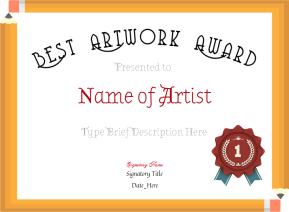 Best Artwork Award | Editable Awards, Personal & Other – Clever ...